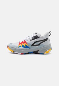 Puma GENETICS JR UNISEX - Basketball shoes - glacial gray/cool mid gray ...