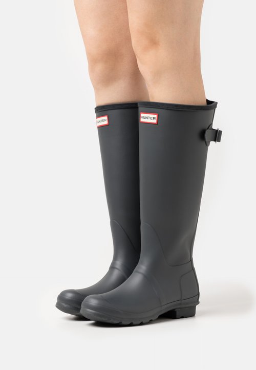 Hunter ORIGINAL WOMENS SHORT TRI COLOUR LOGO BACKSTRAP BOOT - Bottes en ...