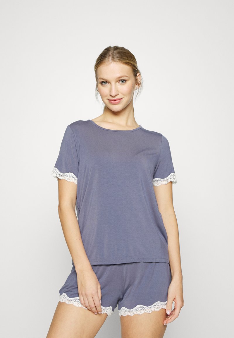 Anna Field LACE TRIM SHORT SET - Pidžaamakomplekt - blue/sinine ...