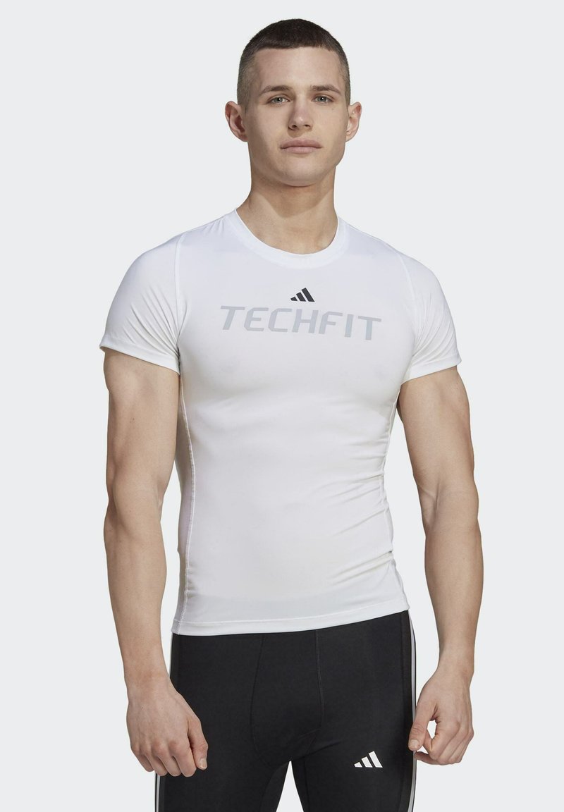 adidas Performance TECHFIT GRAPHIC - T-Shirt print - white/weiß ...