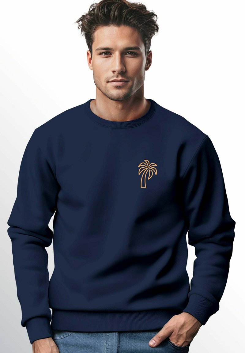 Neverless Strickpullover - navy gelb/dunkelblau - Zalando.de