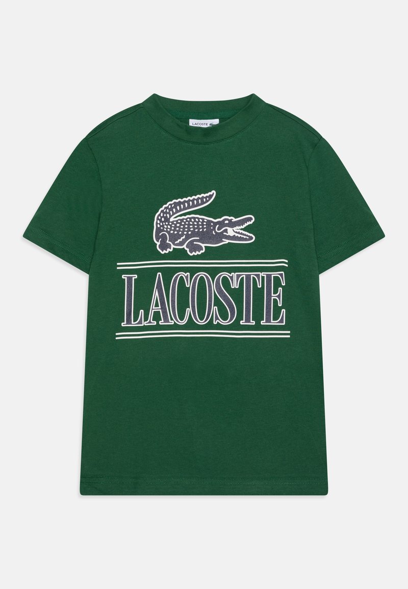 Lacoste TEE BIG CROCO AND SCRIPT - Print T-shirt - green/dark green - Zalando.co.uk
