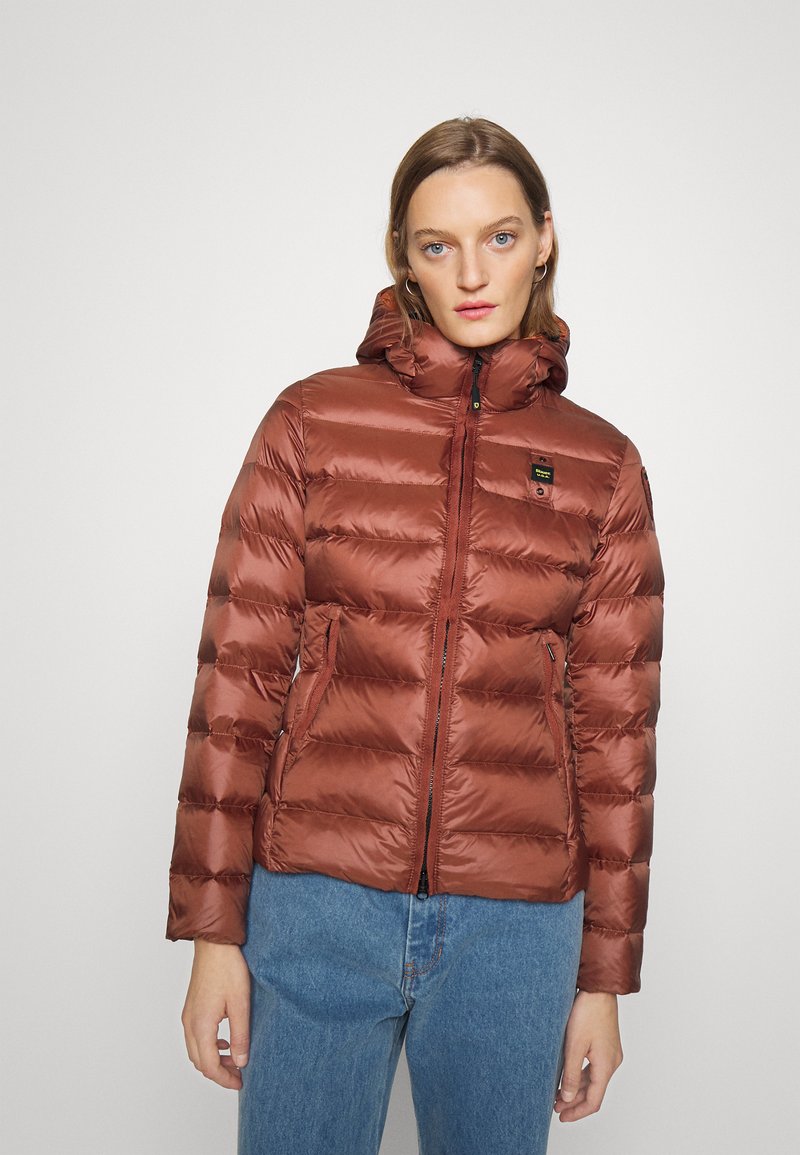 Blauer BASIC HOODED JACKET - Down jacket - terracotta/red - Zalando.de
