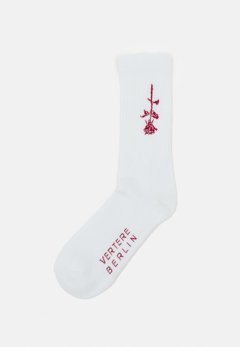 Vertere Berlin REVERSE ROSE SOCKS UNISEX - Socks - white red/white ...