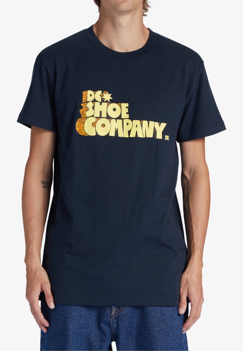 DC Shoes NOSTALGIC - Triko s potiskem - mottled dark blue/skvrnitě ...