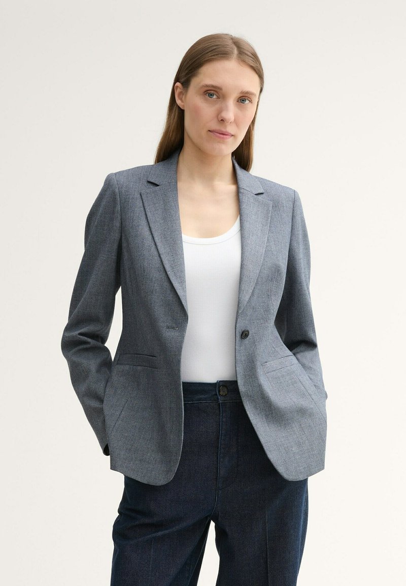 TOM TAILOR Sacou - navy off white denim look/bleumarin - Zalando.ro