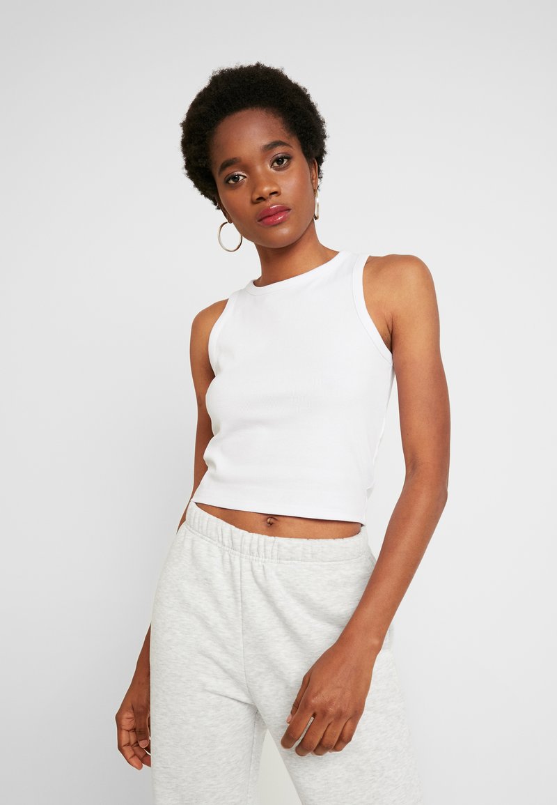 Even&Odd CROPPED TANK - Topper - white/hvit - Zalando.no