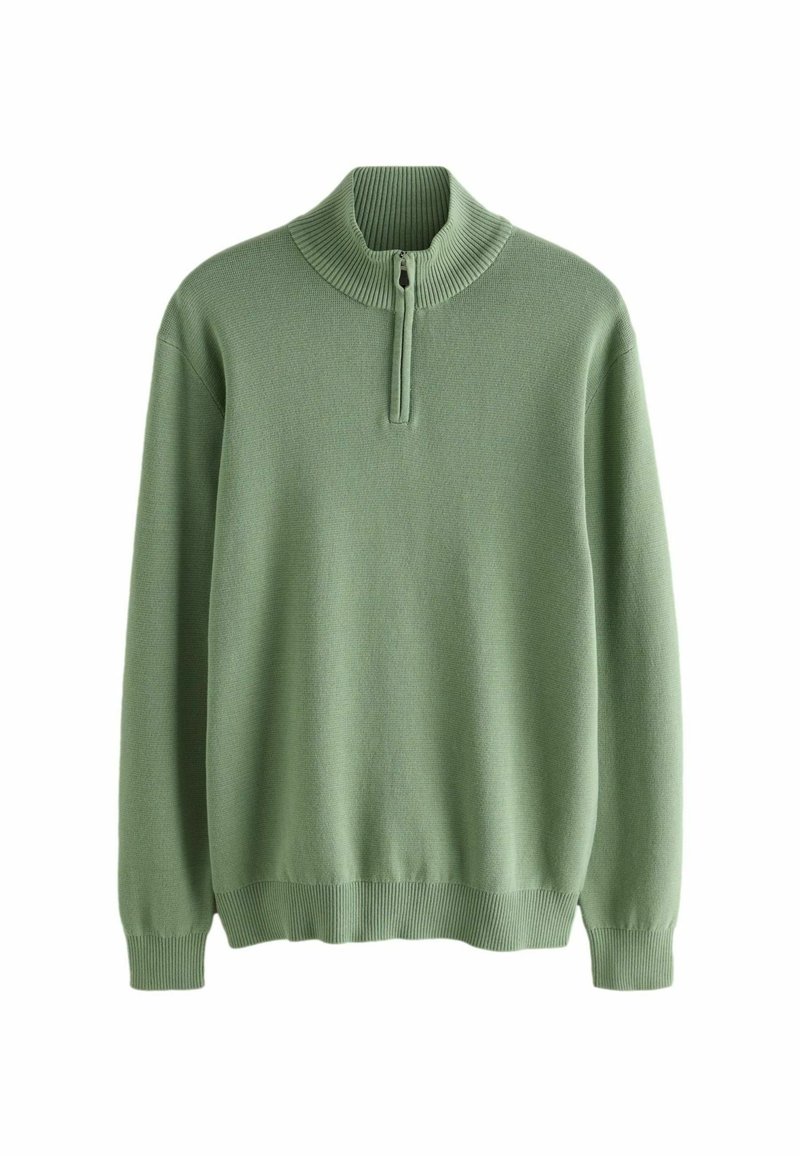 Next PLAIN REGULAR FIT PREMIUM QUARTER ZIP - Strickpullover - sage ...