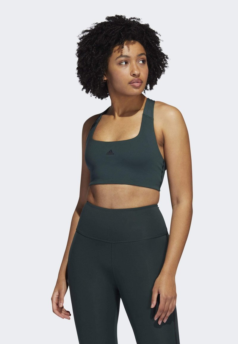 adidas Performance Medium support sports bra - green - Zalando.co.uk