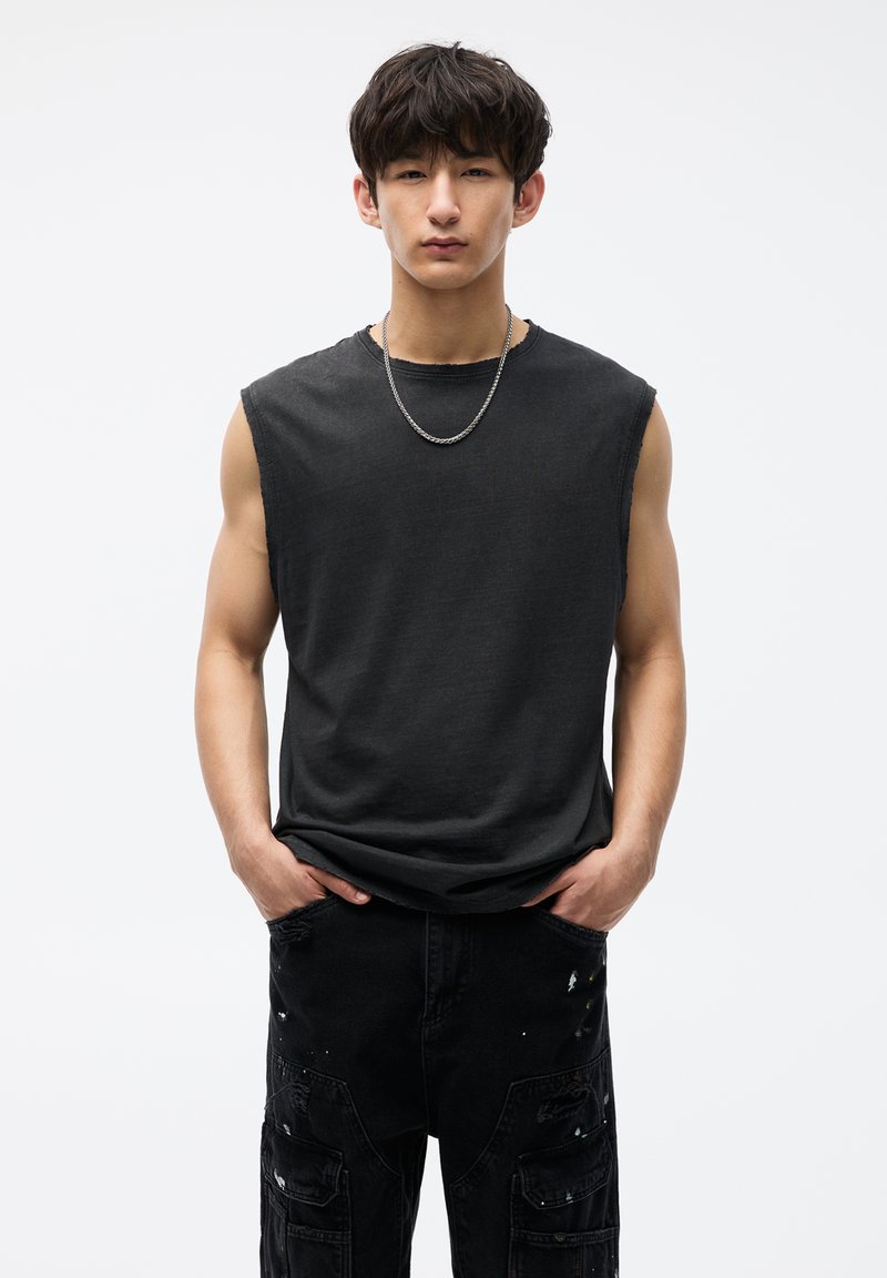 PULL&BEAR WASHED - TANK - Top - black/zwart - Zalando.nl