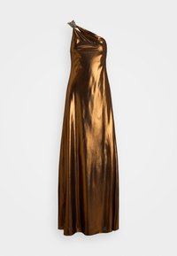 Lauren Ralph Lauren METALLIC CHIFFON ONE-SHOULDER GOWN - Galajurk ...