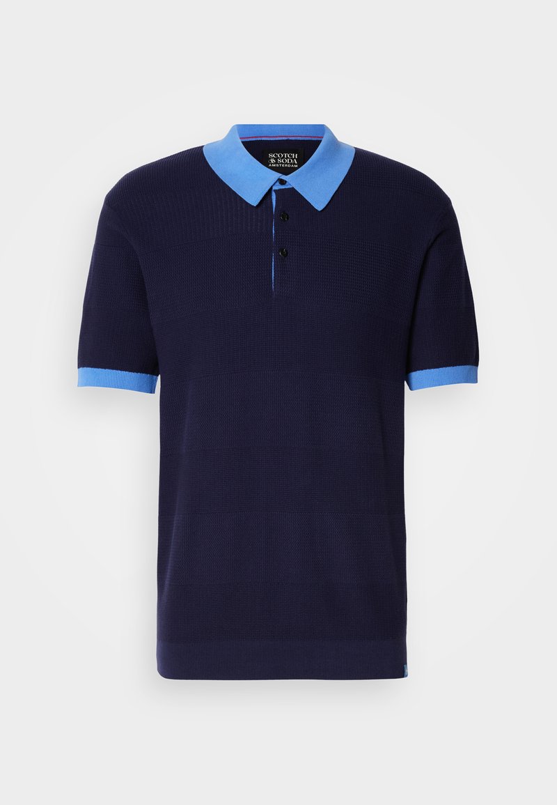 Scotch & Soda REGULAR FIT TONE ON TONE STRIPED - Polo - peacoat/bleu ...