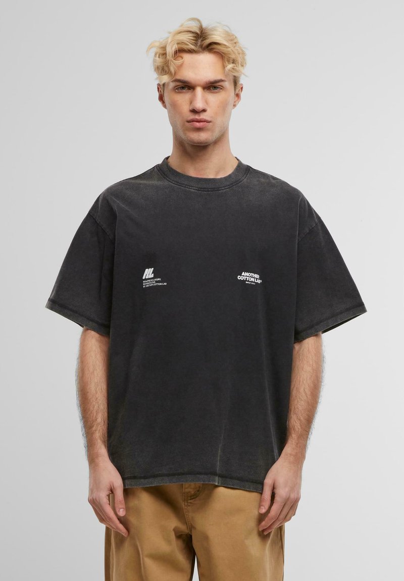 Another Cotton Lab SIGNATURE WASHED - Print T-shirt - black - Zalando.co.uk