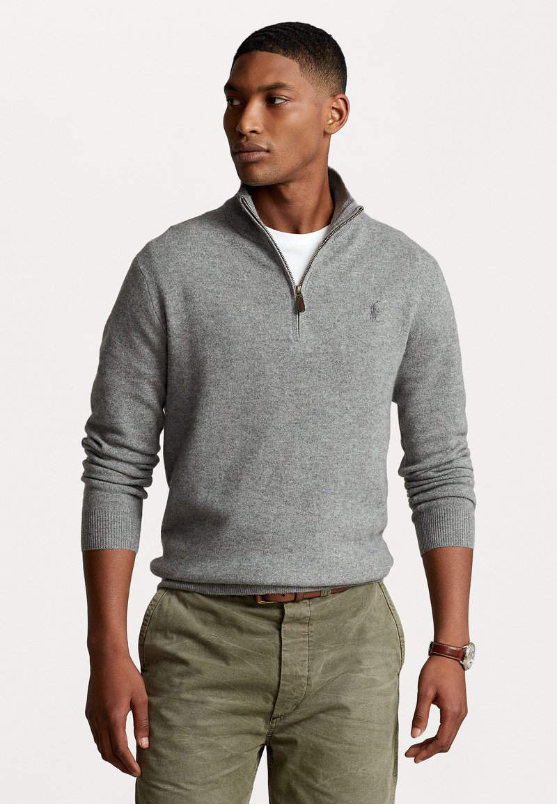 Polo Ralph Lauren LONG SLEEVE - Jumper - fawn grey heather/grey ...