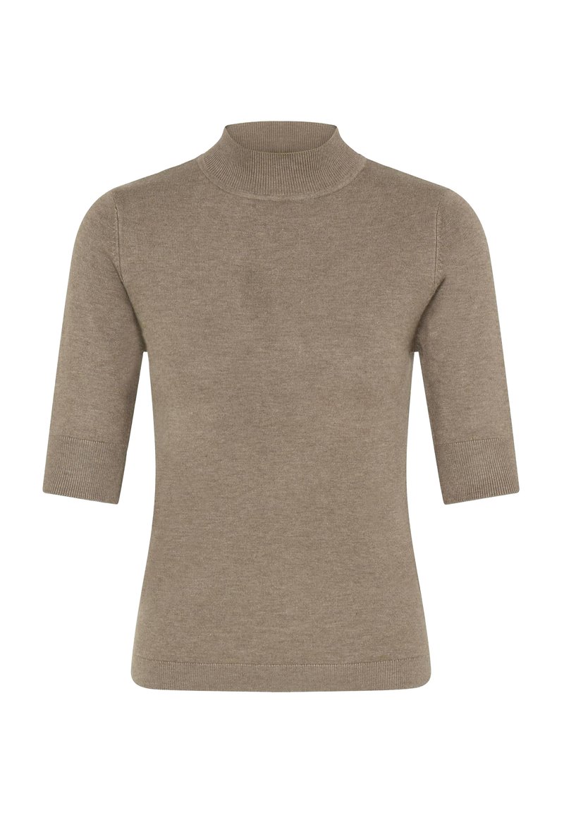 b.young BYMMORLA TURTLENECK - T-Shirt basic - walnut melange/hellbraun ...