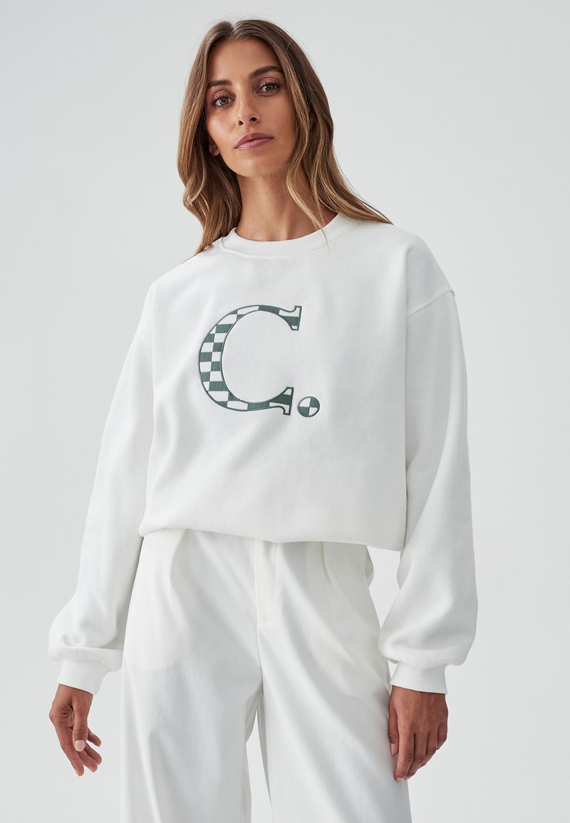 CALLI EMB C - Sweater - white sage checkboard/wit - Zalando.nl