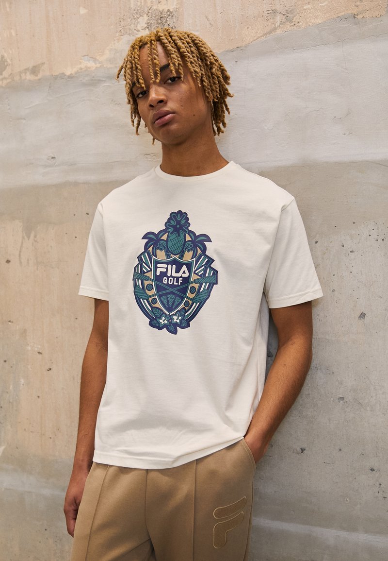 Fila TWISTETAL GRAPHIC TEE - T-Shirt print - antique white/offwhite ...