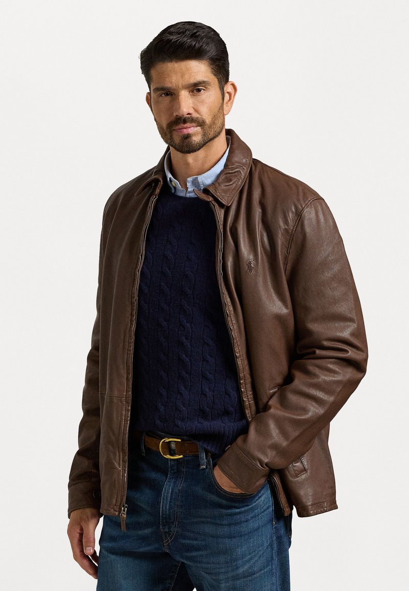 Polo Ralph Lauren Big & Tall LEATHER JACKET - Leather jacket - bison ...