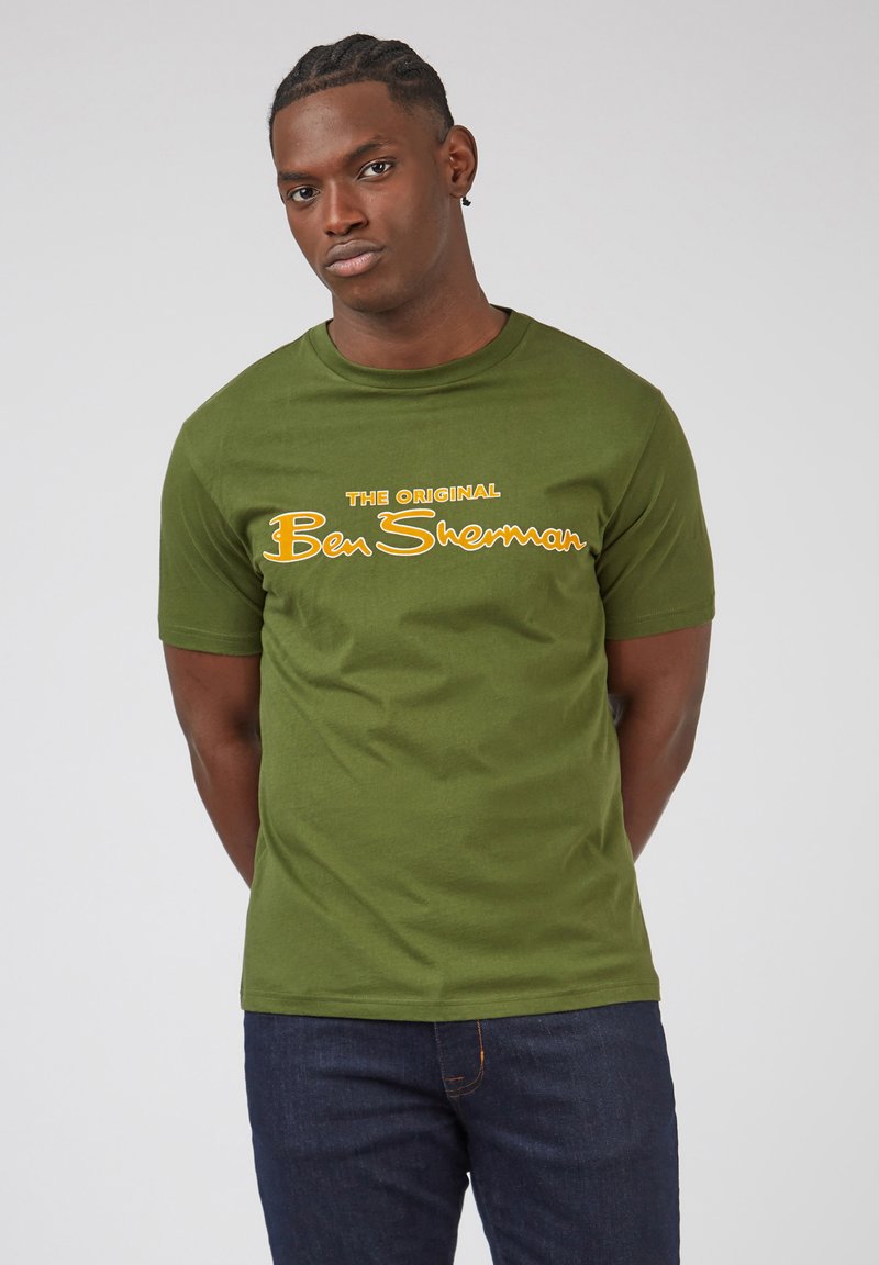 Ben Sherman SIGNATURE LOGO - T-shirt imprimé - camouflage/vert - ZALANDO