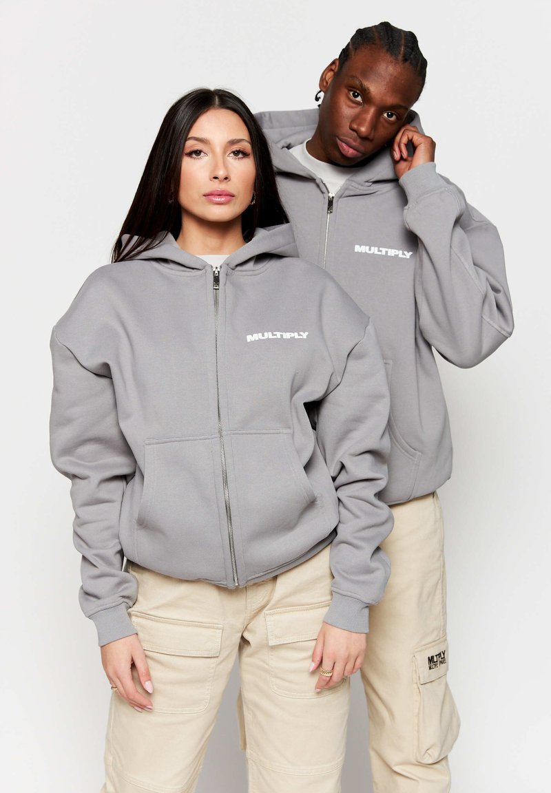 Multiply Apparel MULTIPLY - Zip-up sweatshirt - ultimate grey/dark grey ...