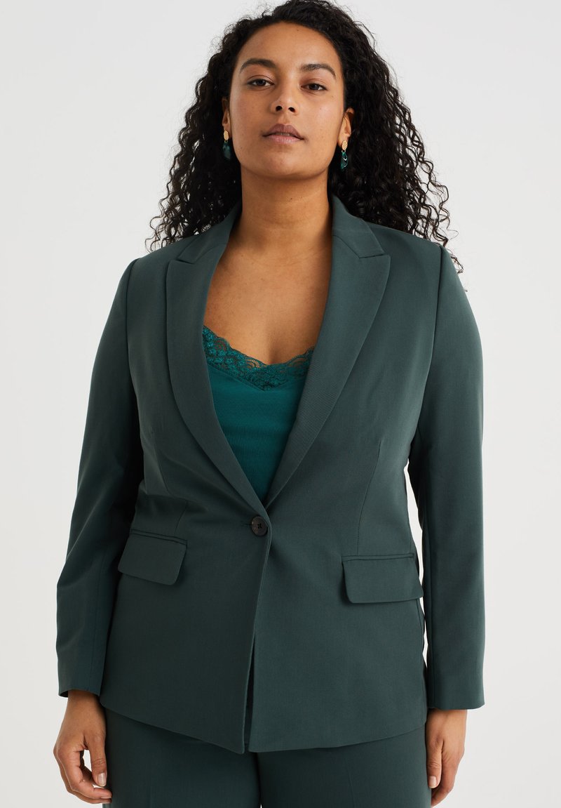 WE Fashion GETAILLEERDE - CURVE - Blazer - green/grün - Zalando.de