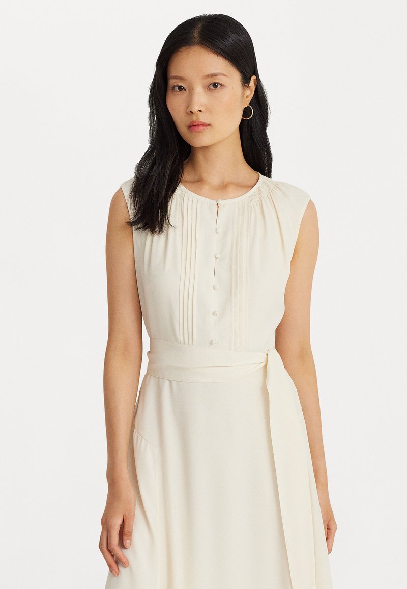 Lauren Ralph Lauren JILLEAH SHORT SLEEVE DAY DRESS - Day dress - mascarpone cream/white - Zalando