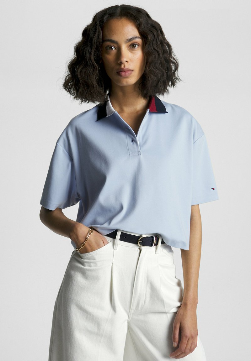 Tommy Hilfiger RLX SPLIT GLOBAL STR CROP - Polo shirt - breezy blue ...