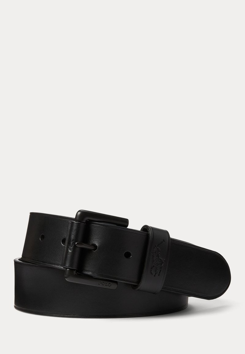 Polo Ralph Lauren SIGNATURE PONY LEATHER BELT - Riem - black/zwart ...