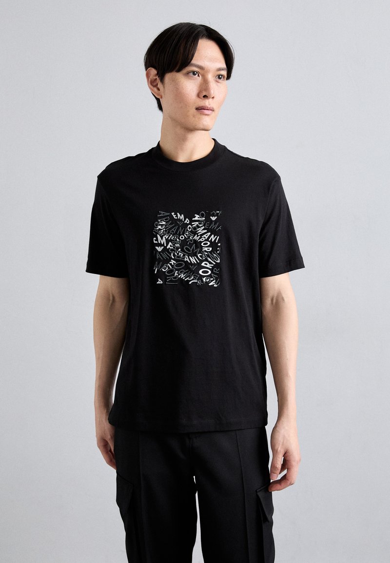 Emporio Armani Print T-shirt - degrade black/black - Zalando.co.uk