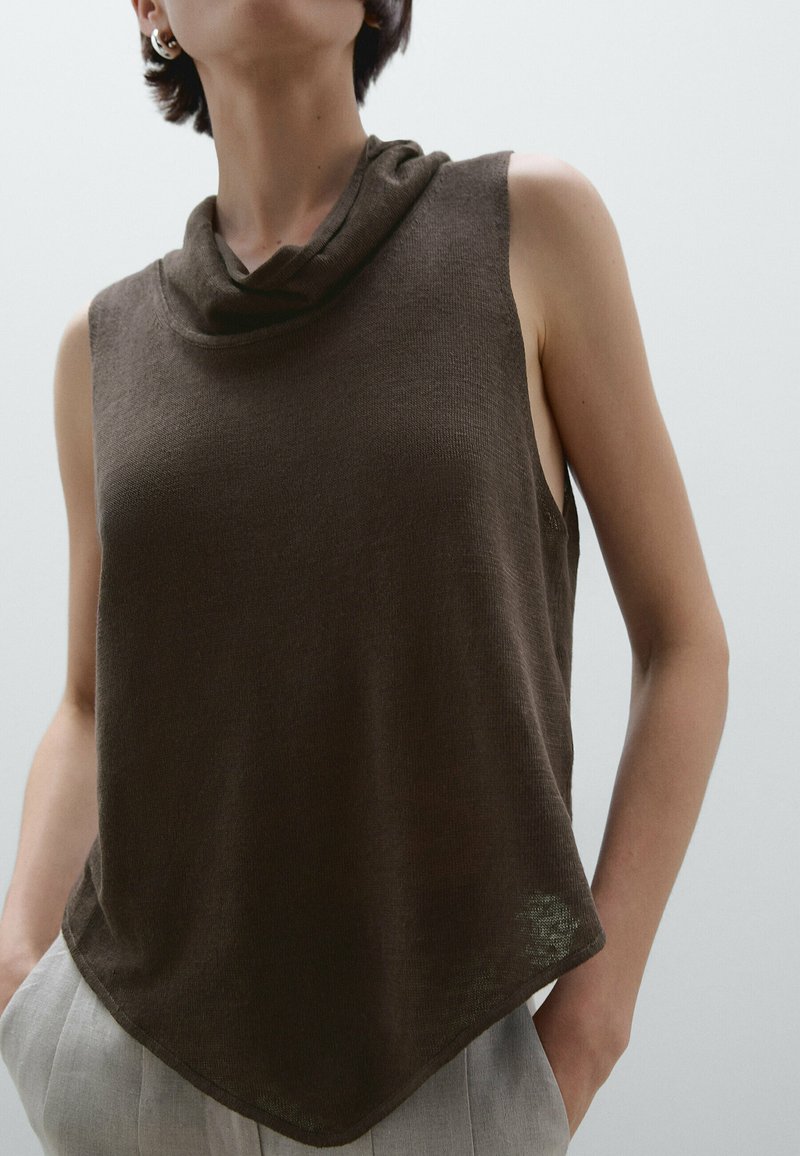 Massimo Dutti - Top/ciemnobrązowy melanż - Zalando.pl