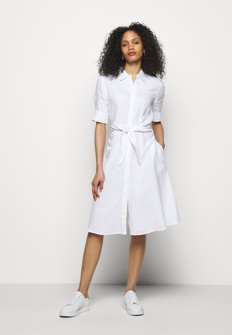 Lauren Ralph Lauren LINEN SHIRTDRESS - Shirt dress - white - Zalando.ie