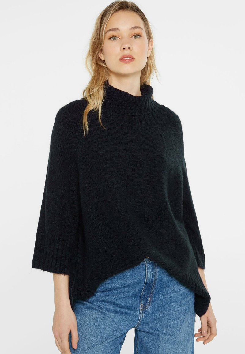 SENSES.THE LABEL ROLLKRAGEN MIT ÄRMELN - Jumper - blue navy/dark blue ...