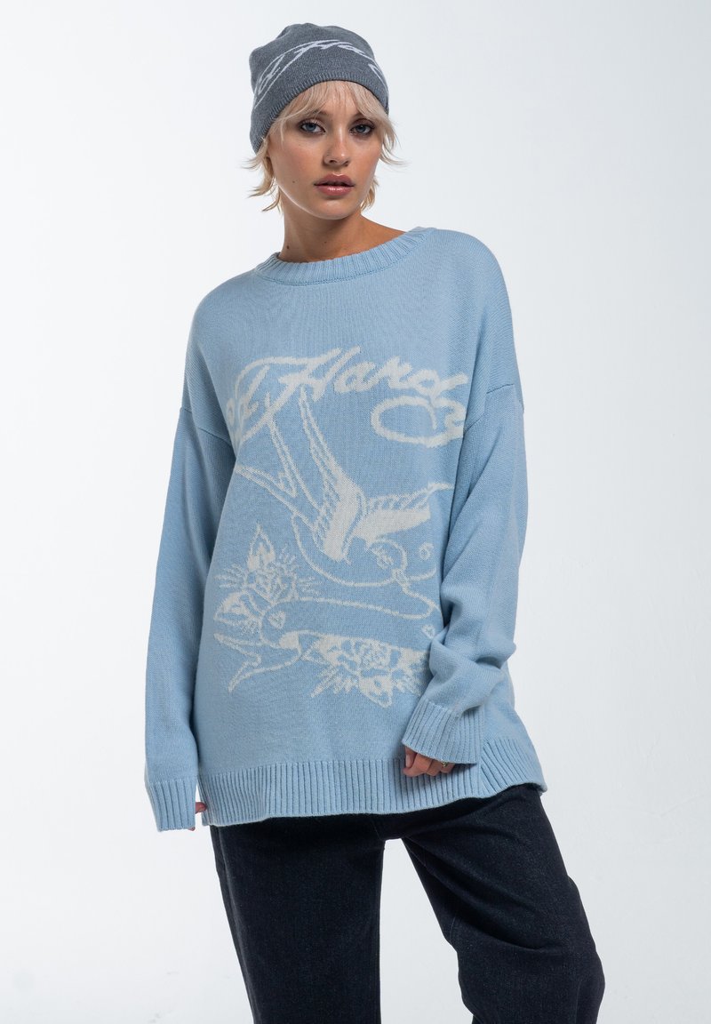 Ed Hardy LOVE BIRD JAQUARD - Jumper - blue - Zalando