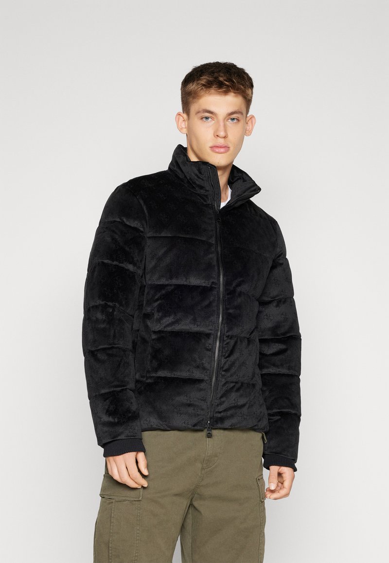 Guess ALLOVER JACKET - Winter jacket - black/black - Zalando
