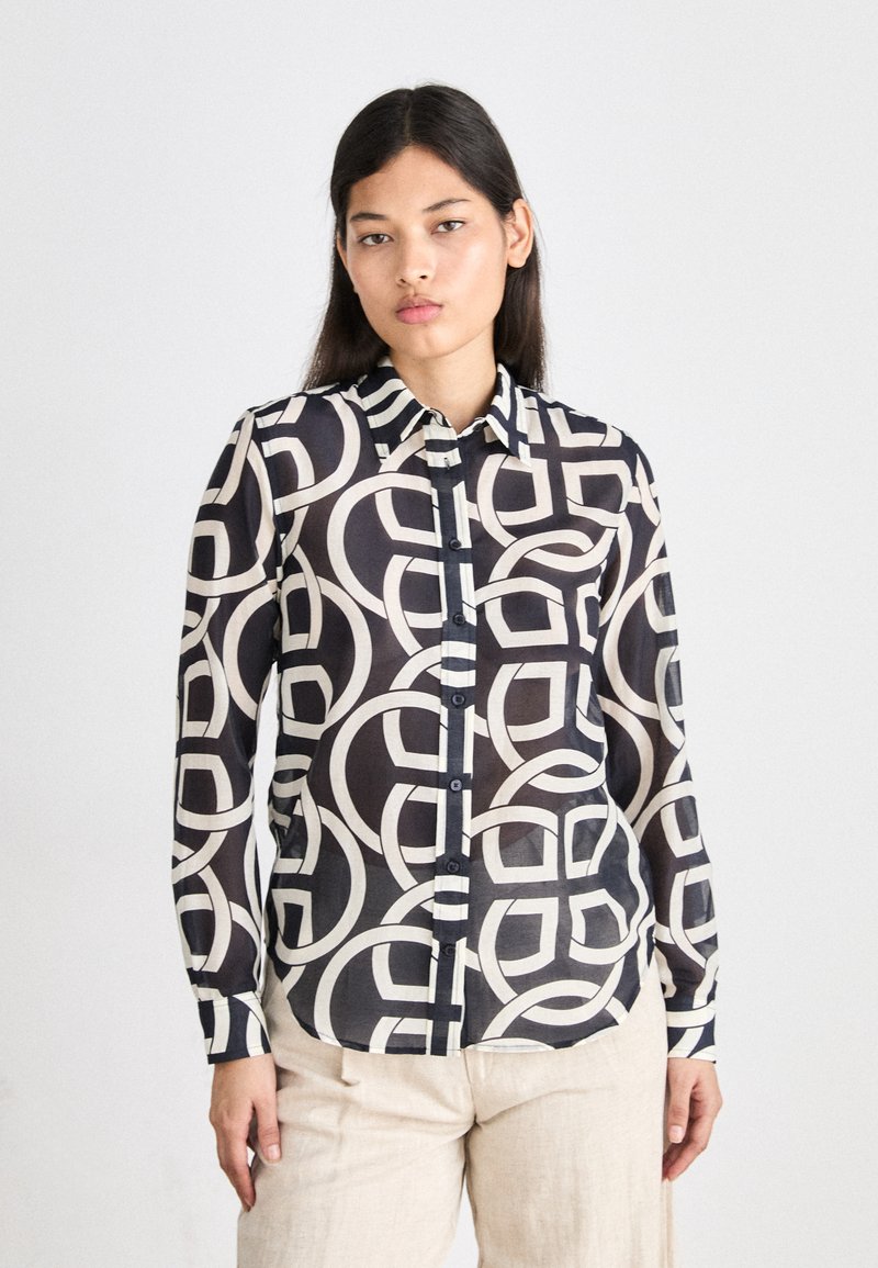 GANT MONOGRAM PRINT - Button-down blouse - evening blue/dark blue ...