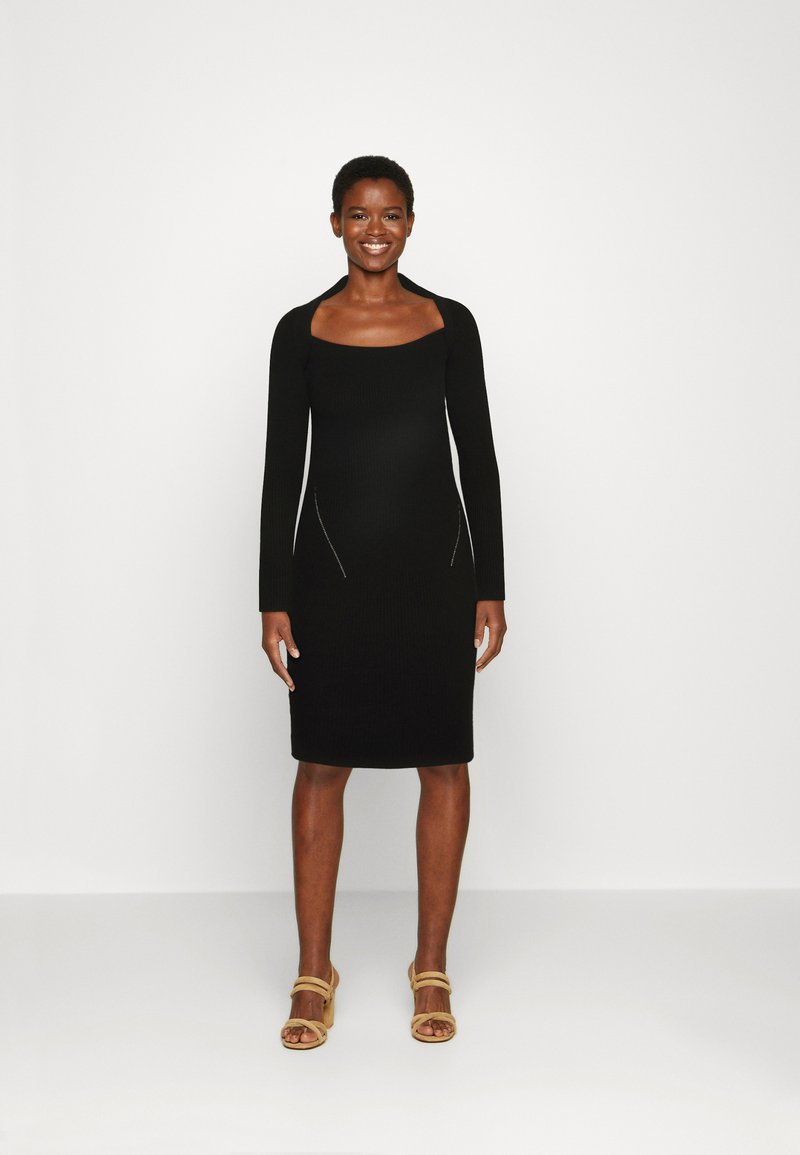 AllSaints REA DRESS - Strickkleid - black/schwarz - Zalando.at