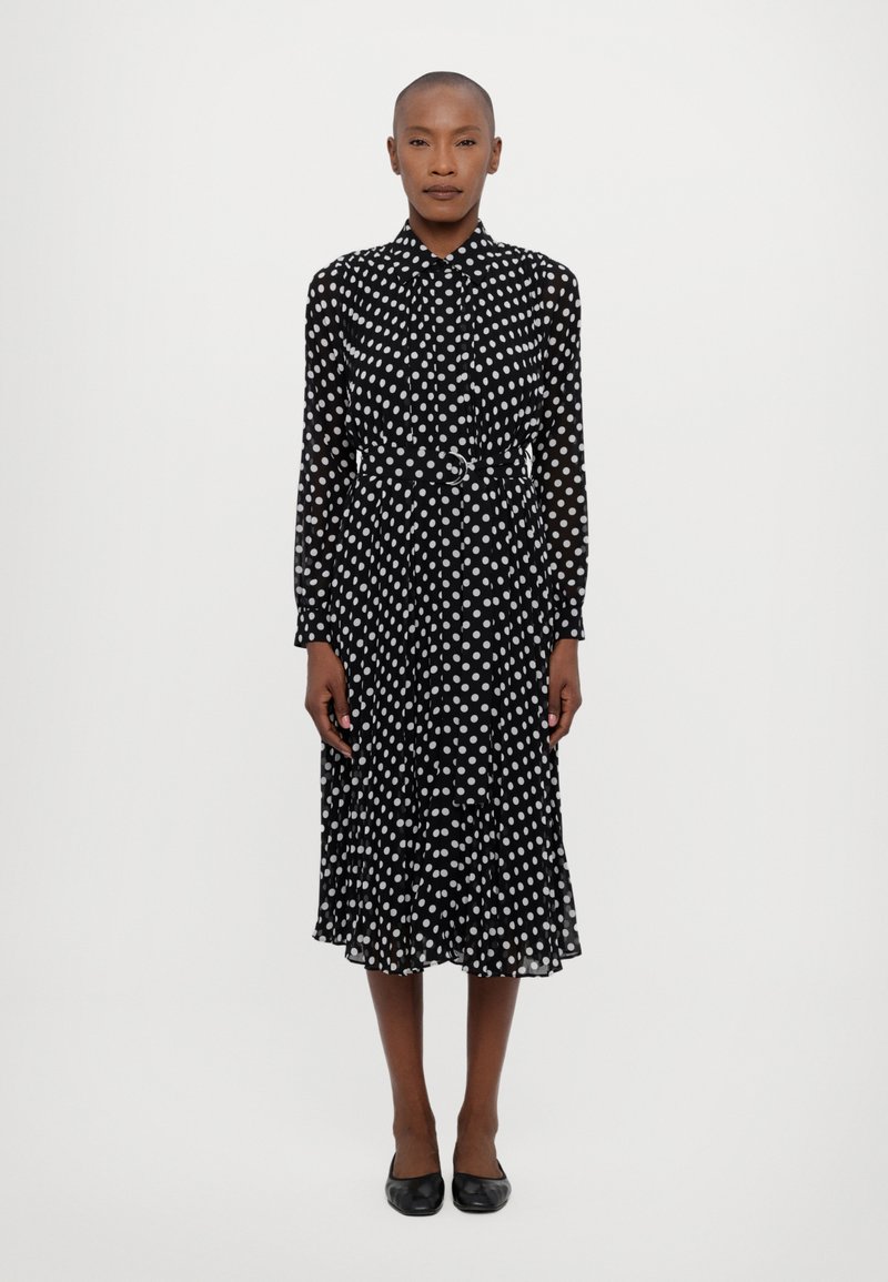 MICHAEL Michael Kors PLEAT DRESS - Shirt dress - black/white/black - Zalando.co.uk