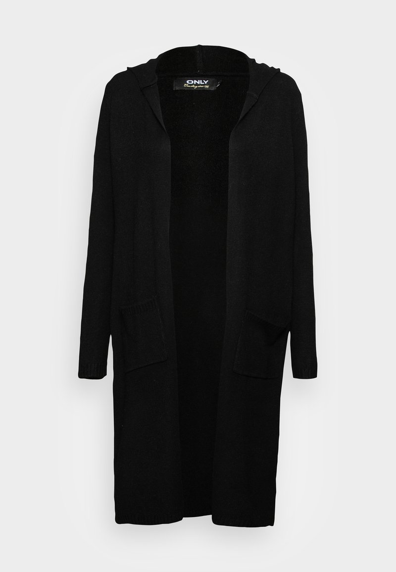 ONLY Tall ONLLESLY LONG HOOD CARDIGAN Neuletakki Black musta ONLY Tall ONLLESLY LONG HOOD CARDIGAN Neuletakki Black musta