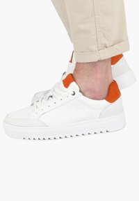 PS POELMAN MIKE - Sneaker low - white with orange combination/weiß ...
