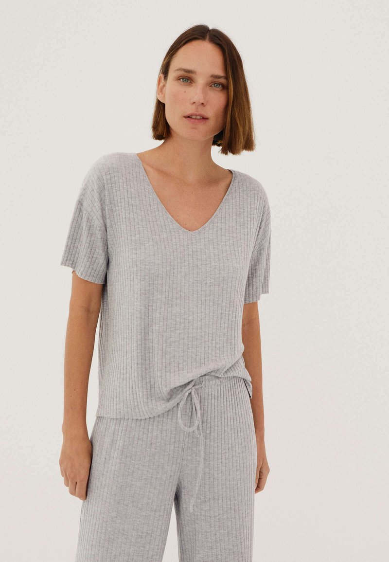 Oysho Nachtwäsche Shirt Light Grey Hellgrau Zalando At