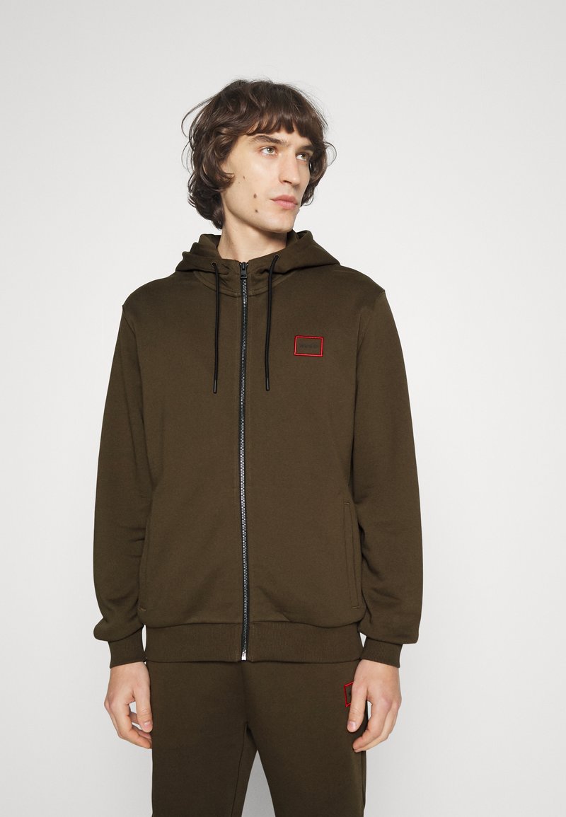 HUGO DORNEOL - Zip-up sweatshirt - dark green - Zalando.co.uk