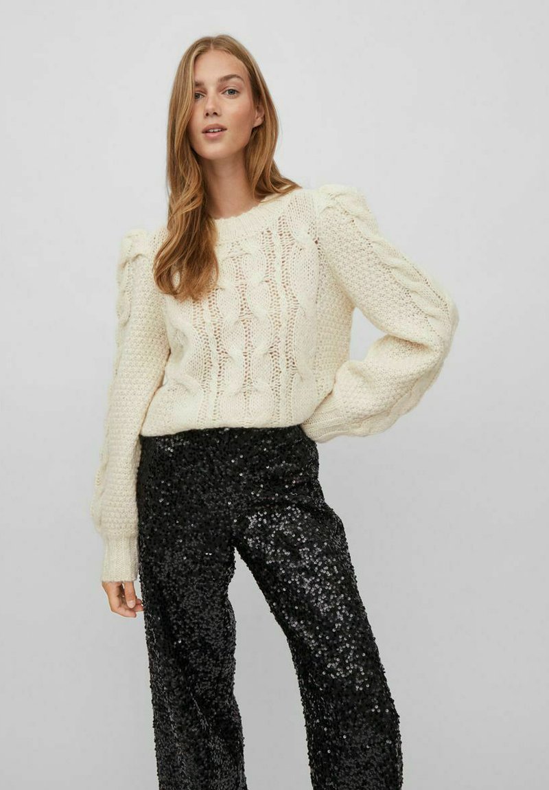 VILA ROUGE STRICK PUFFÄRMEL - Pullover - birch/beige - ZALANDO.BE