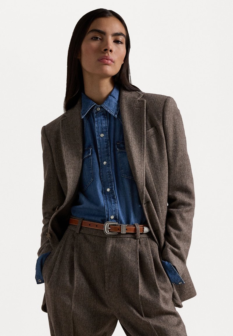 Polo Ralph Lauren HERRINGBONE WOOL BLAZER - Bleiseri - brown/ruskea ...