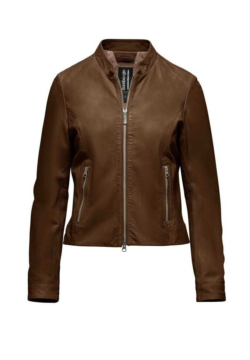 Bomboogie NATY - Leather jacket - tobacco/brown - Zalando