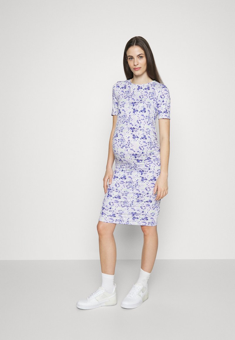 Pieces Maternity PCNALA RUCHING DRESS - Jerseykleid - kentucky blue ...