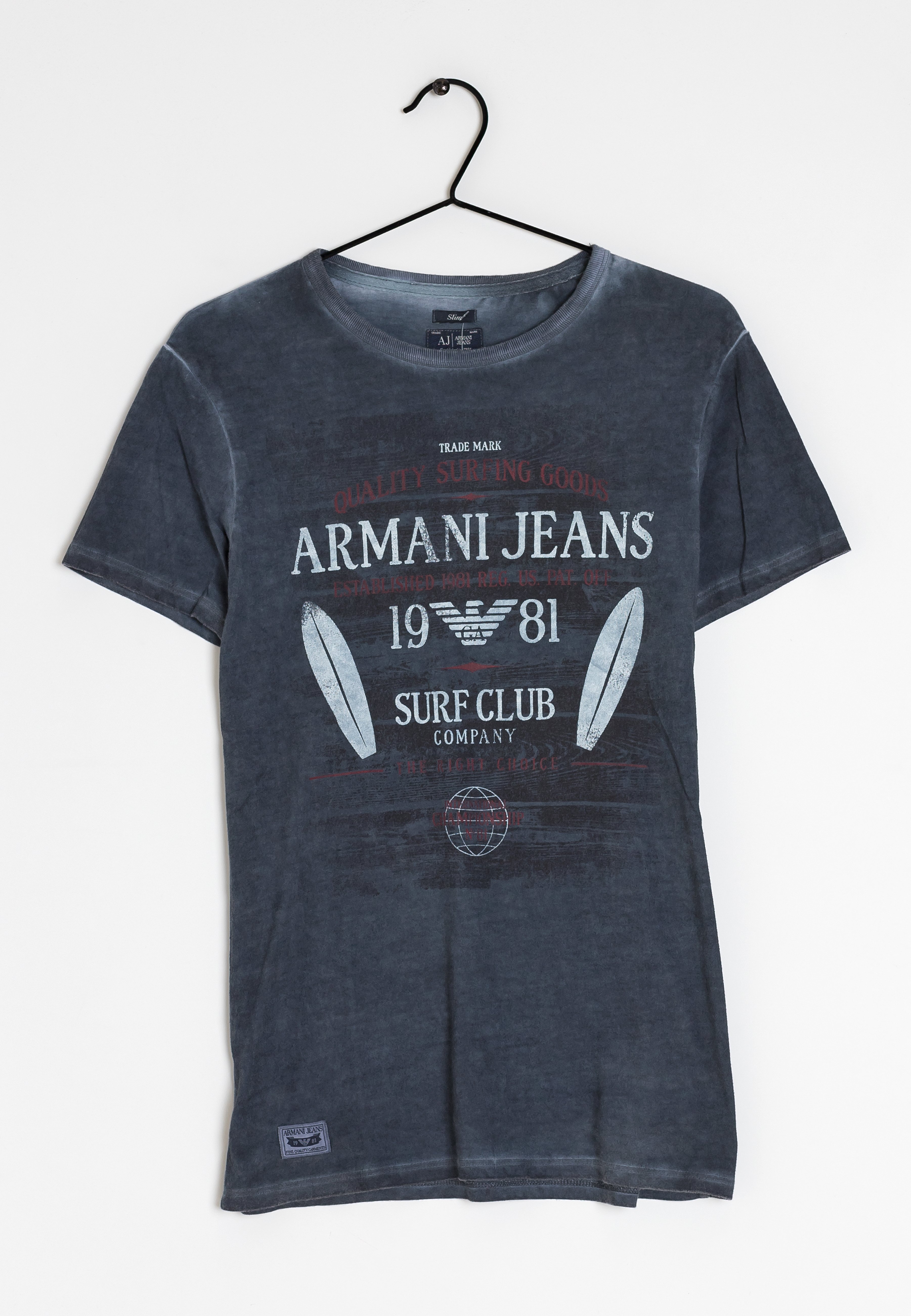 Armani Jeans T shirt imprime blue bleu Seconde main ZALANDO.FR