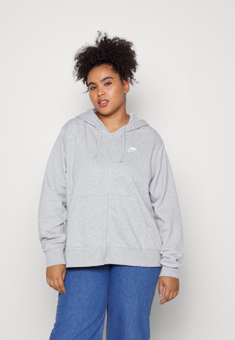 Nike Sportswear W Nsw Club Flc Fz Hdy Std Plu Sweatjacke Grey