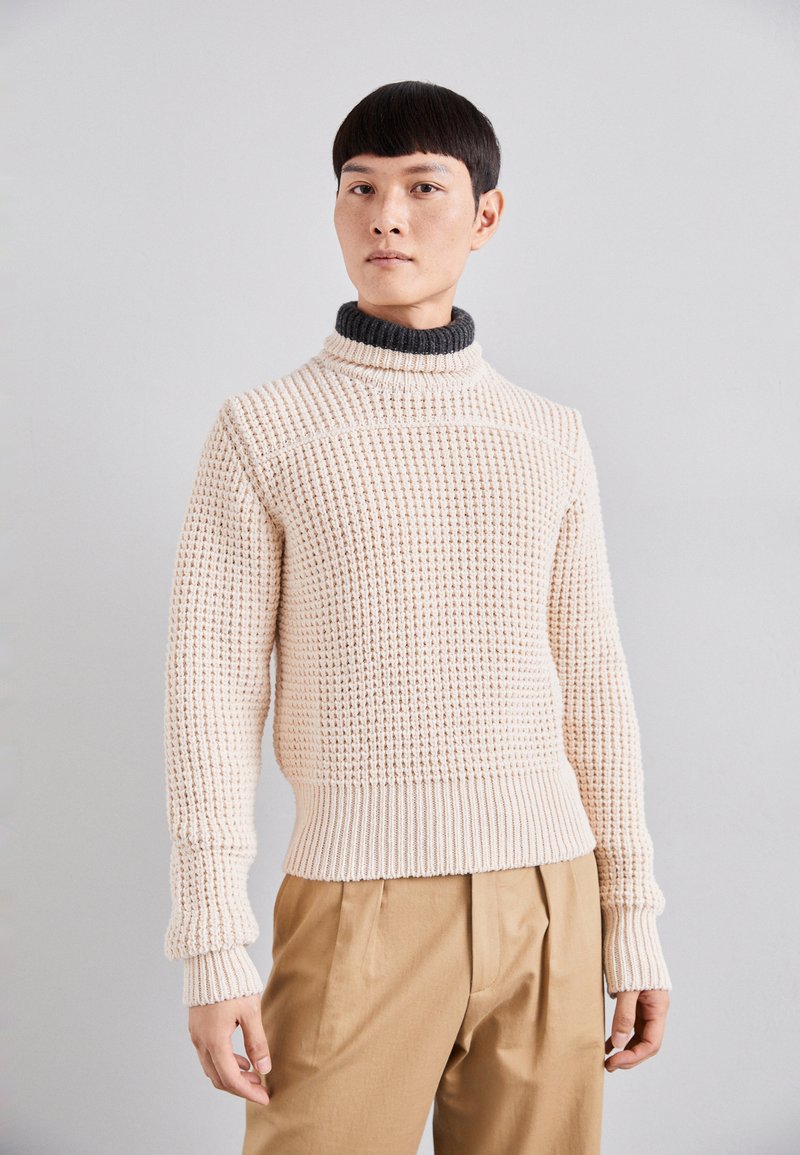 Wood Wood EZRA CLASSIC TEXTURE JUMPER - Jumper - cream/off-white ...
