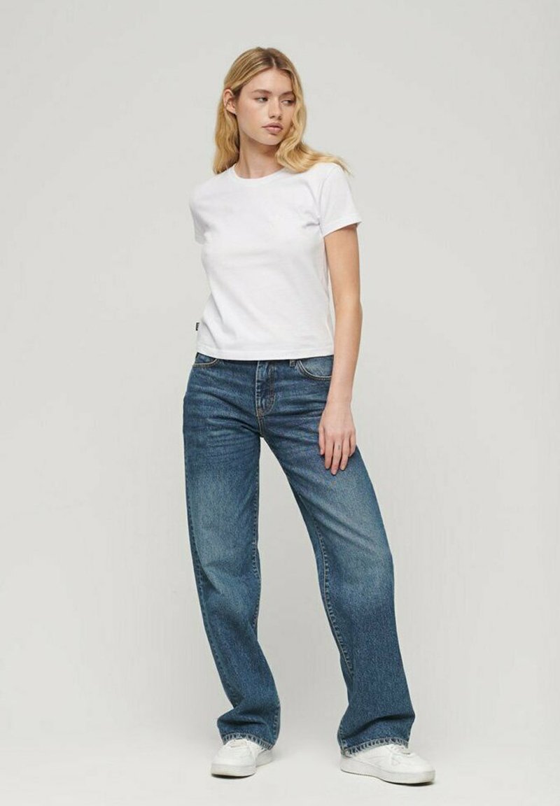Superdry Jean boyfriend - fulton vintage blue/bleu marine - ZALANDO.FR