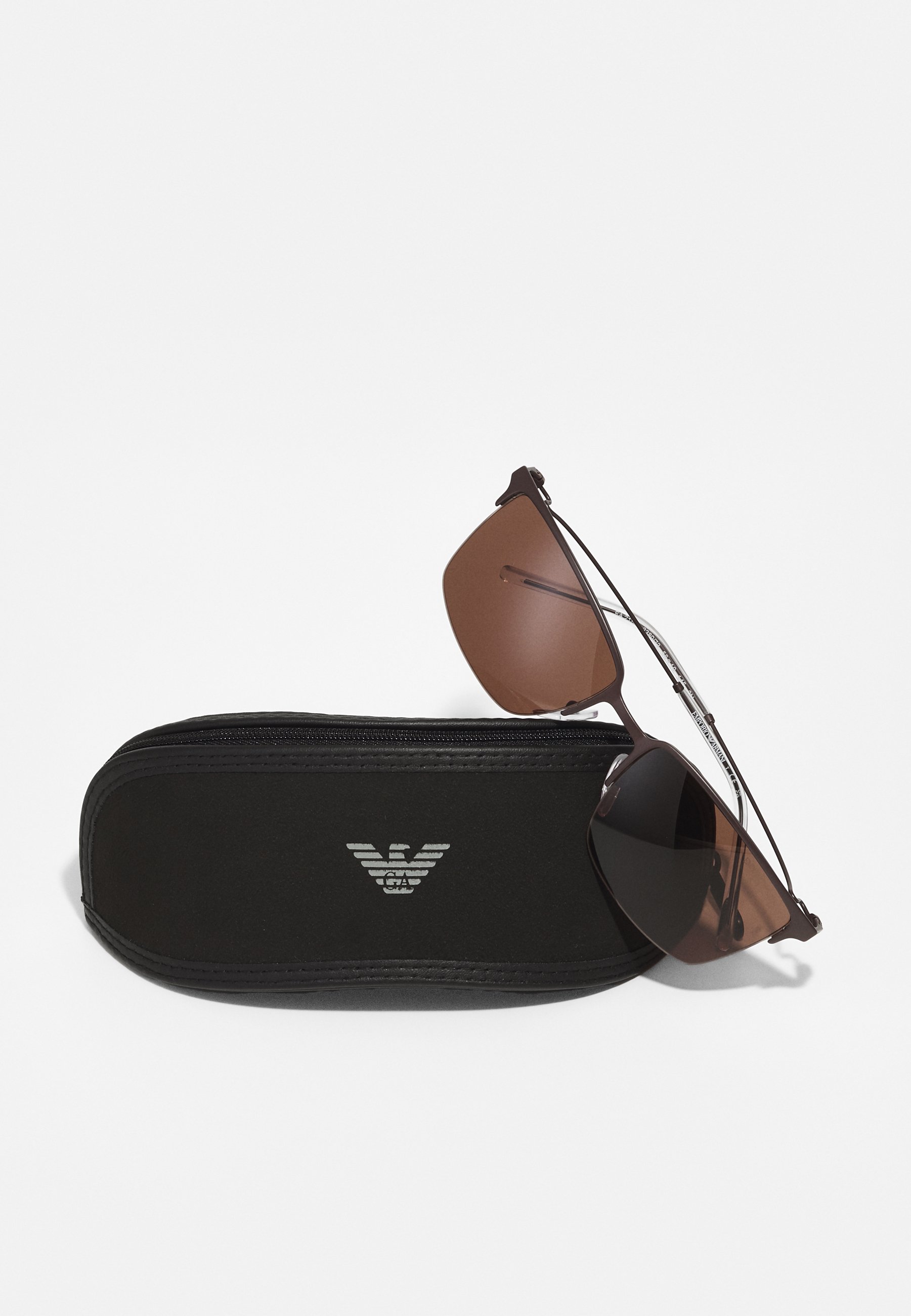 Emporio Armani Lunettes de soleil matte brown dark brown marron ZALANDO.FR